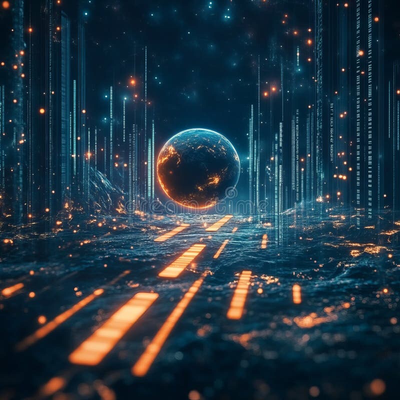 Explore a Futuristic Digital Landscape of Technology and Beyond Stock ...