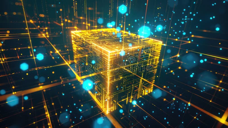 Explore Futuristic Digital Quantum Technology Background Featuring ...