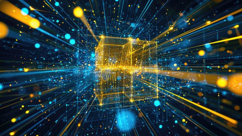 Explore Futuristic Digital Quantum Technology Background Featuring ...