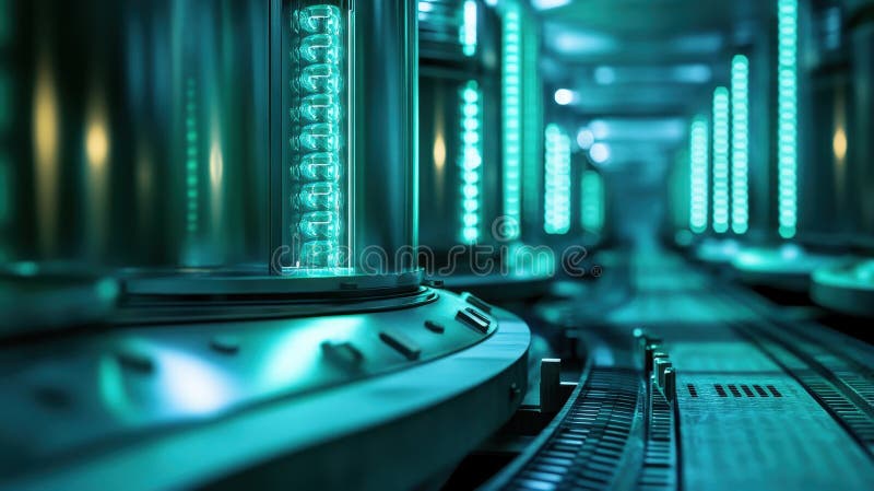 Glowing Nuclear Containment Facility with Metastable Isotopes Stock ...