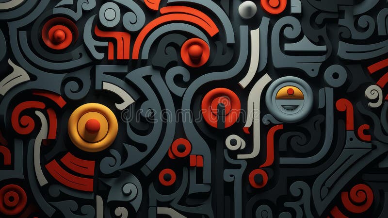 Explore a Geometric Labyrinth Design with Flat Textures, Abstract ...