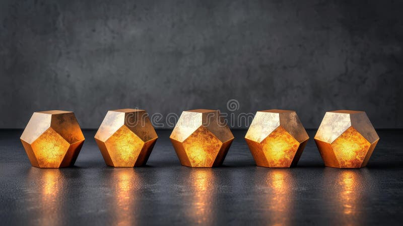 Explore Geometric Shapes with Six Angles, Cast in Dark Lighting for a ...