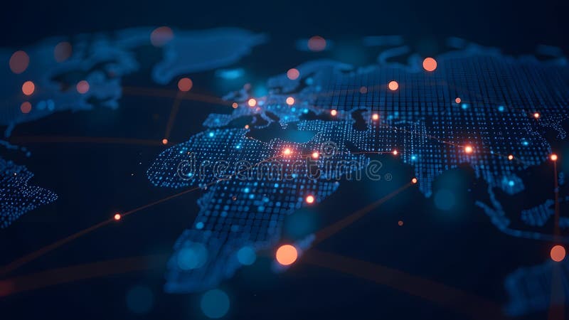 An Innovative Hightech Map Vividly Illustrating Global Connectivity ...