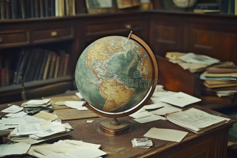 Explore Globe and Old World Globe and World Map for Travel, Concept ...