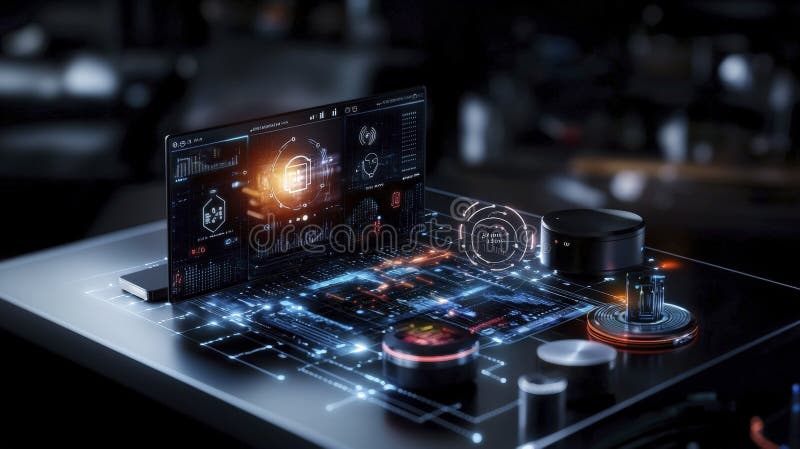 Innovative Smart Home Technology Integration Modern Living Room Digital ...