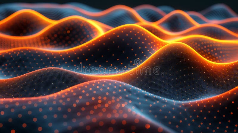 Explore Glowing Waveform in Digital Landscape with Vibrant Visuals and ...