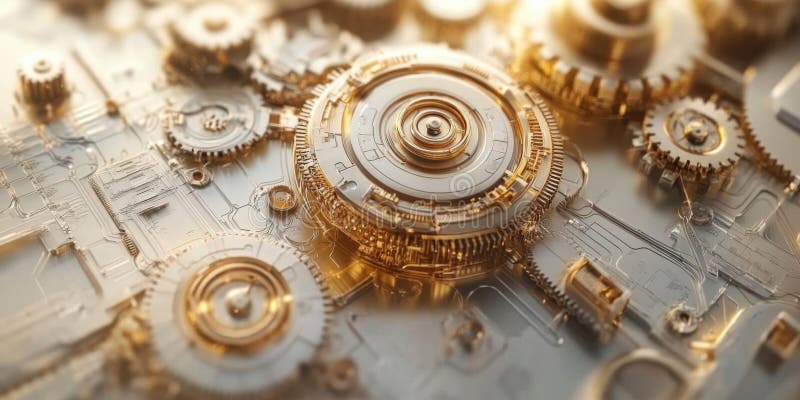 Explore Golden Gears and Precision Engineering with Metal Concept Theme ...