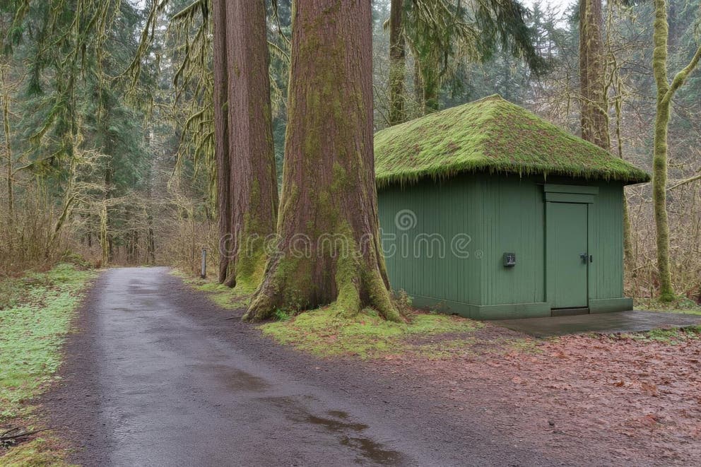 Explore Green Structure Along Forest Path, a Peaceful Mossy Theme Stock Image - Image of growth ...