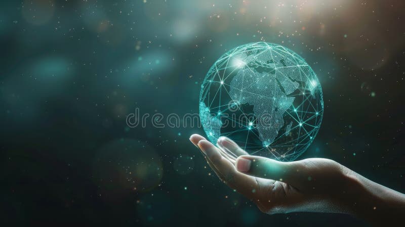 Explore the Handholding Digital Globe with a Connected Network within a ...