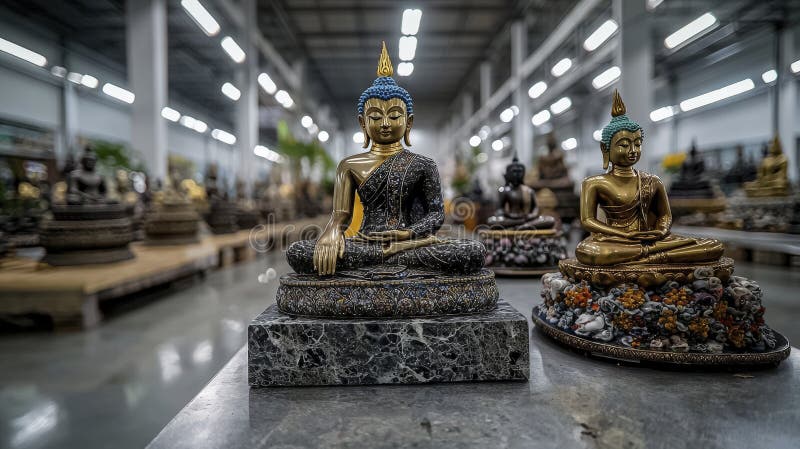 Close-up Photography of Monks and Artisans in a Serene Buddha Creation ...