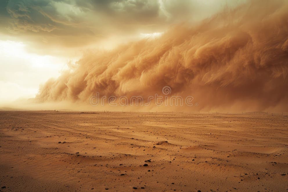 Explore the Harsh Beauty of Desert Storms with a Dust Storm Enveloping ...