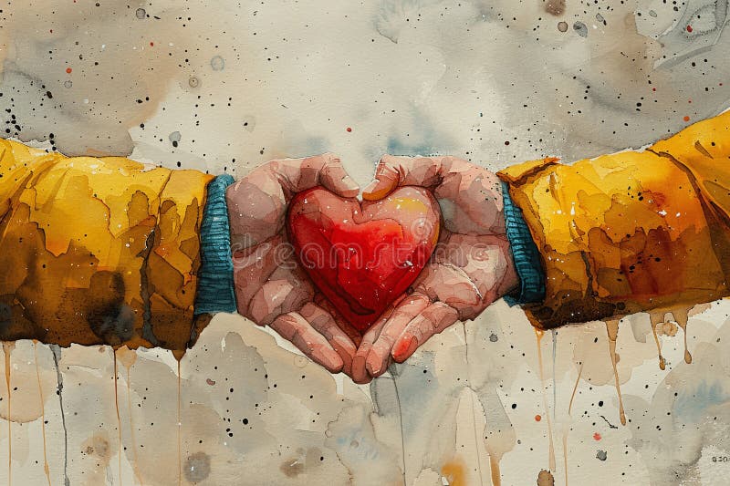 Love Offering: Hands Share Heart Symbol Stock Illustration ...