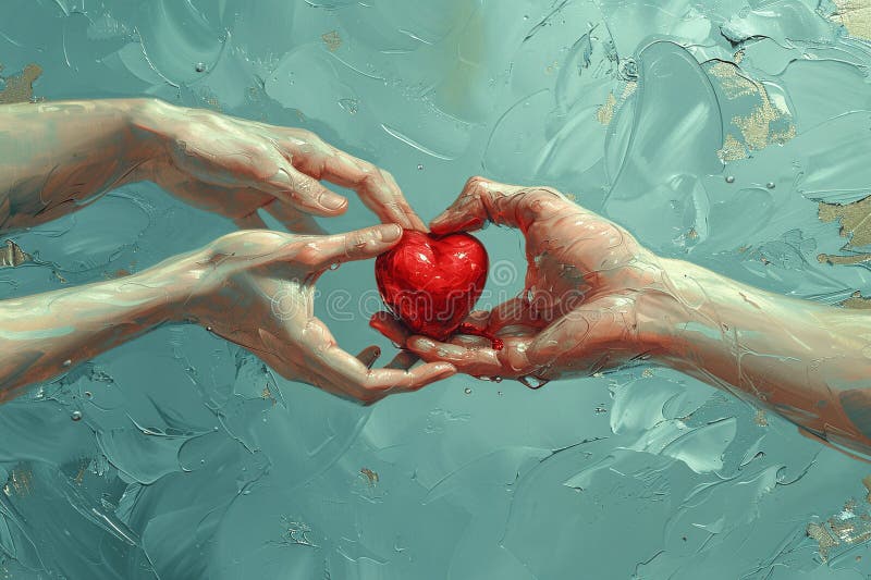 Generous Gesture: Hands Offer Heart Stock Illustration - Illustration ...