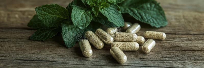 Explore Herbal Capsules with Fresh Mint Leaves for Wellness and Natural ...