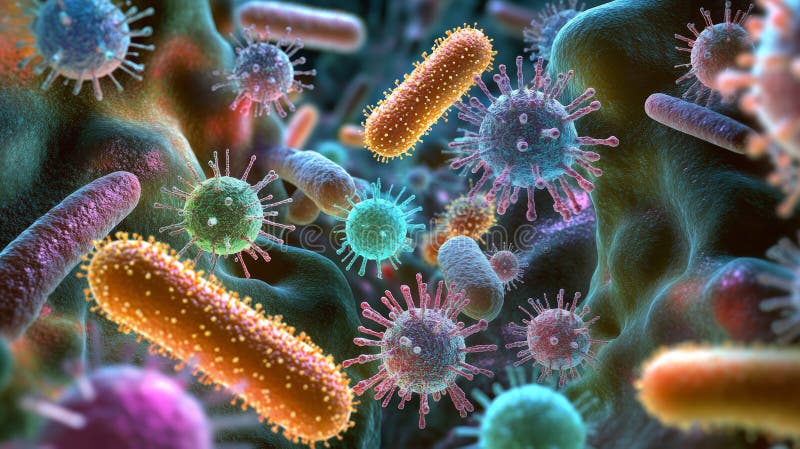 Microscopic World a Vibrant Ecosystem of Bacteria Viruses and Microbes ...