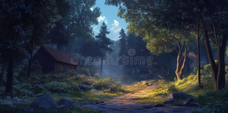 Explore Hidden Cabin in the Forest Glade with Nature?s Secret Path ...