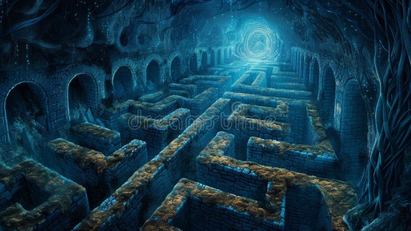 Explore a Hidden Underground Maze Aglow with Bioluminescent Roots Stock ...