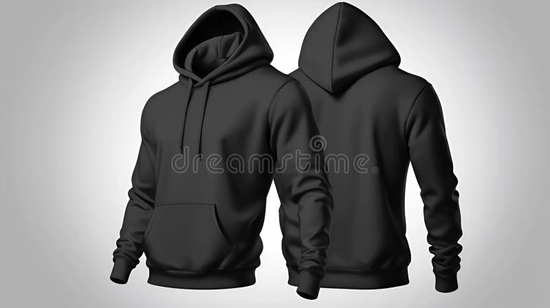Black Hoodie Mockup - Front and Back View, Stylish and Comfortable ...