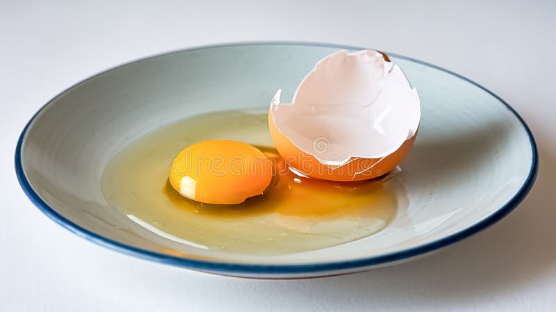 Open Eggshell with Vibrant Yolk on Gradient Background Premium Food ...