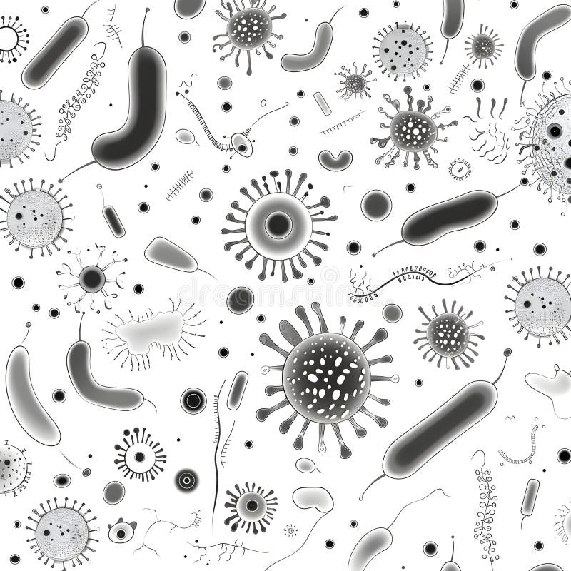 Microorganisms Pattern in High Resolution Vector Design Stock ...