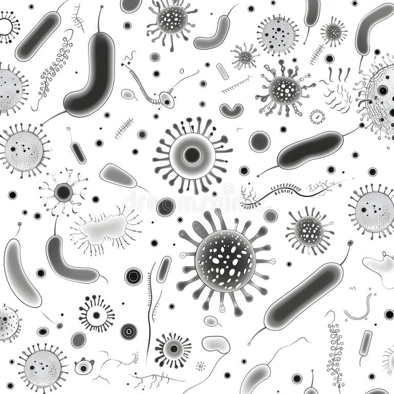 Microorganisms Pattern in High Resolution Vector Design Stock ...