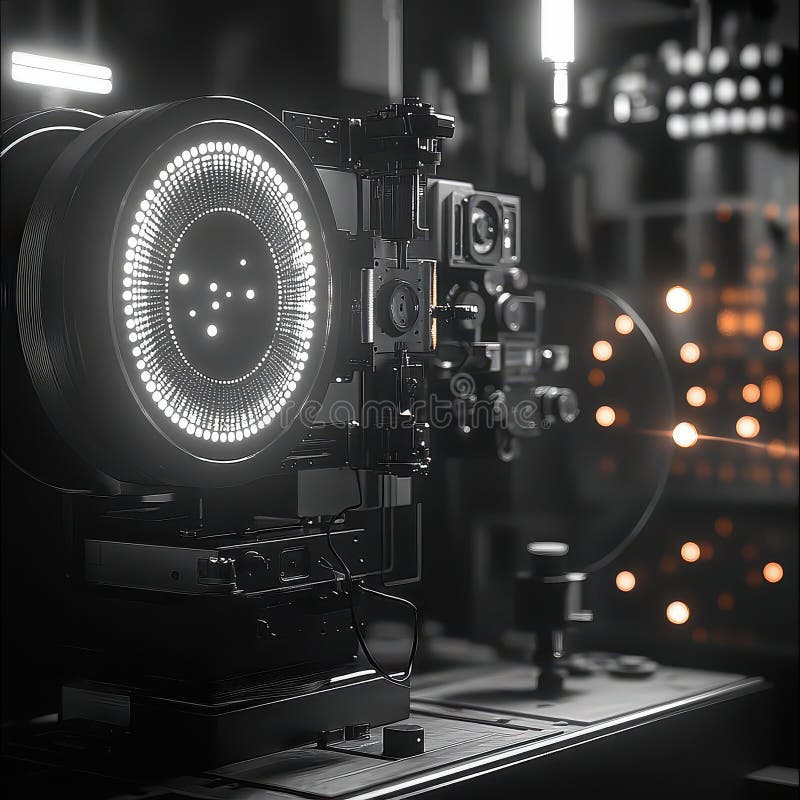 High-Tech Camera System with Circular Light and Camera Lenses Stock ...