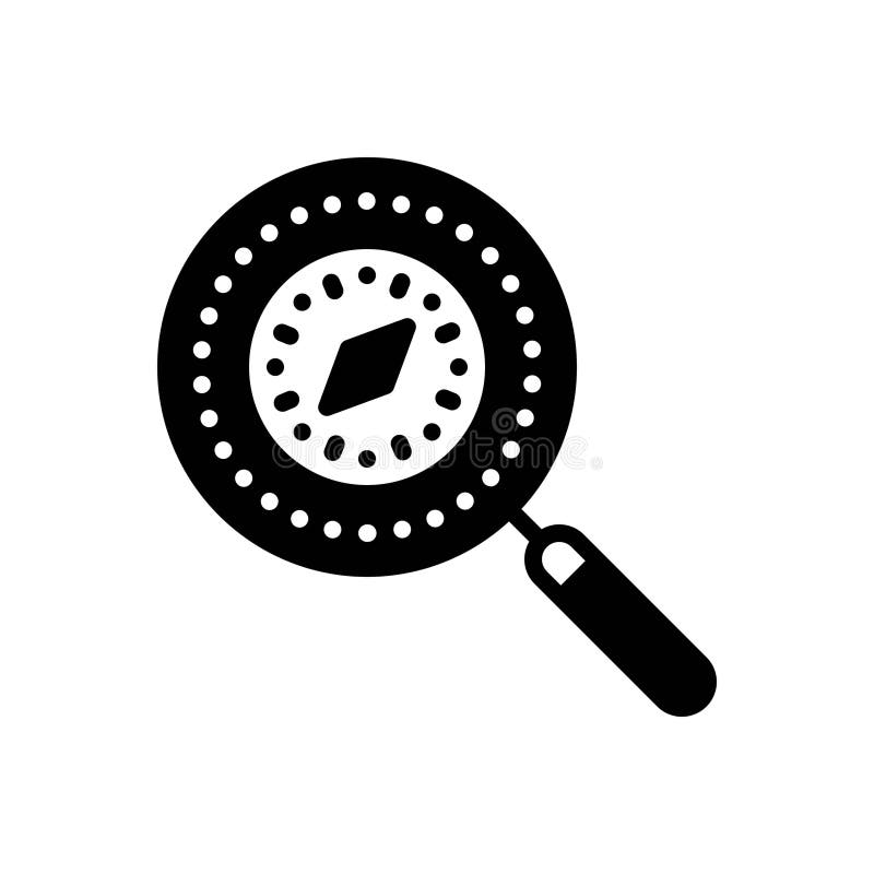 Black Solid Icon for Explore, Find Out and Search Stock Vector ...