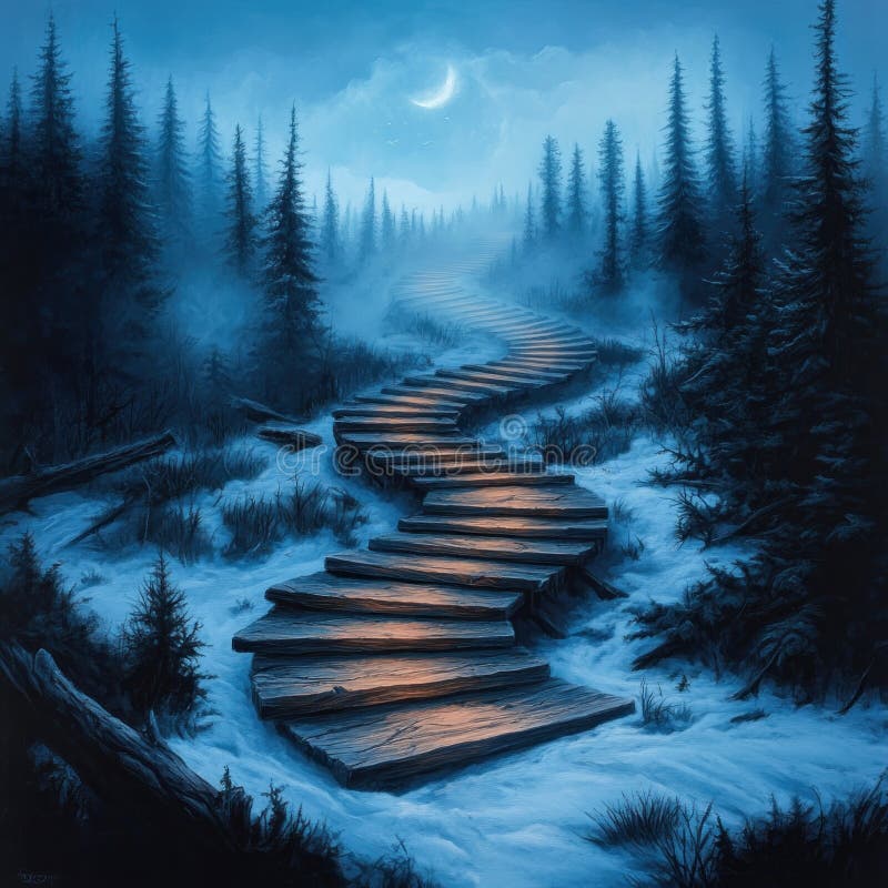 Explore the Illuminated Paths through a Mysterious Dark Forest, Where ...