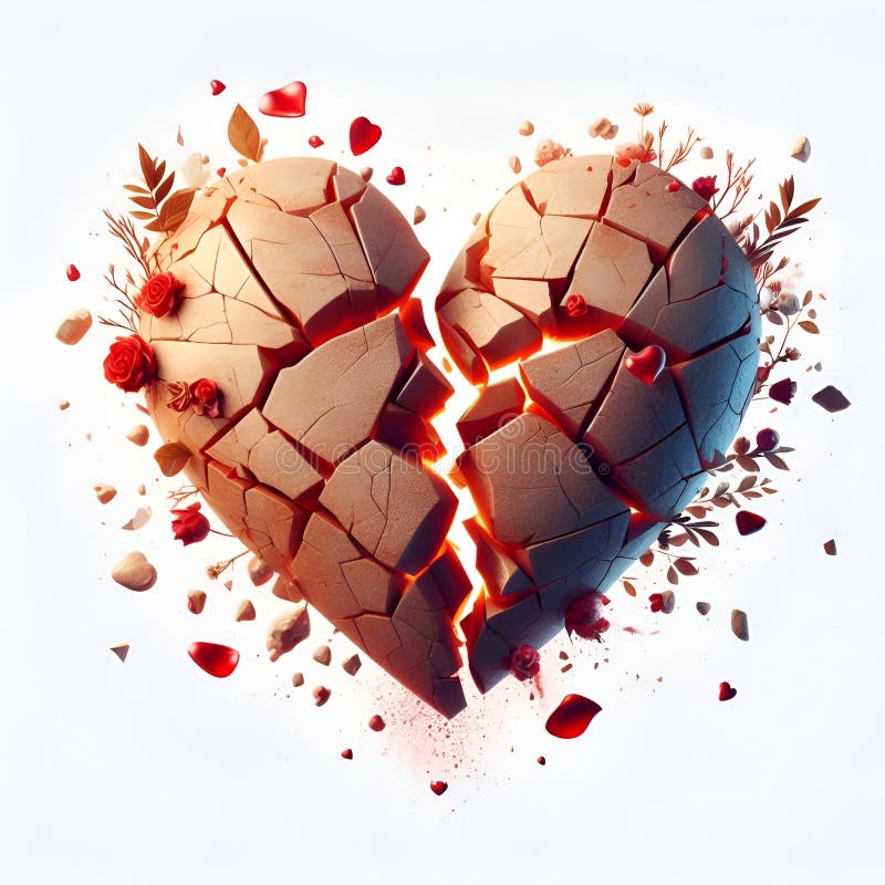 Heartbreak: the Pieces of a Shattered Soul, Generative AI. Stock ...