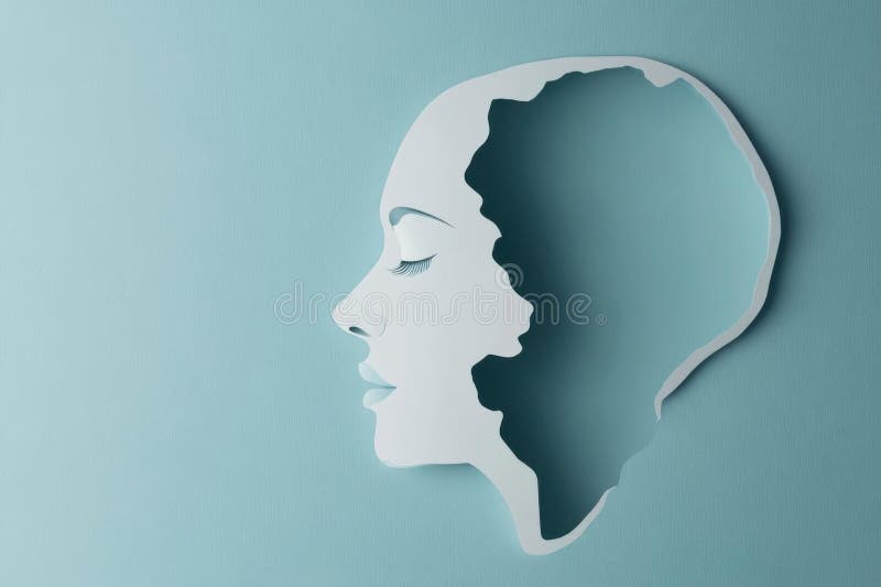 Explore Inner Thoughts with Paper Art and Mental Wellness Concepts Design Stock Illustration ...