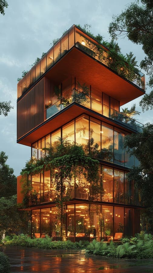 Explore Innovative Tall Architectural Building Design with Lush ...