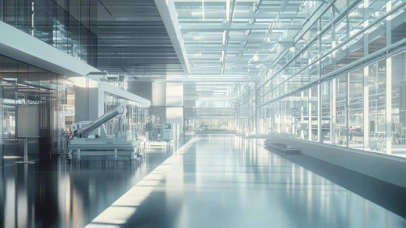 Explore Inside Clean Industrial Facility with Automation and Modern ...