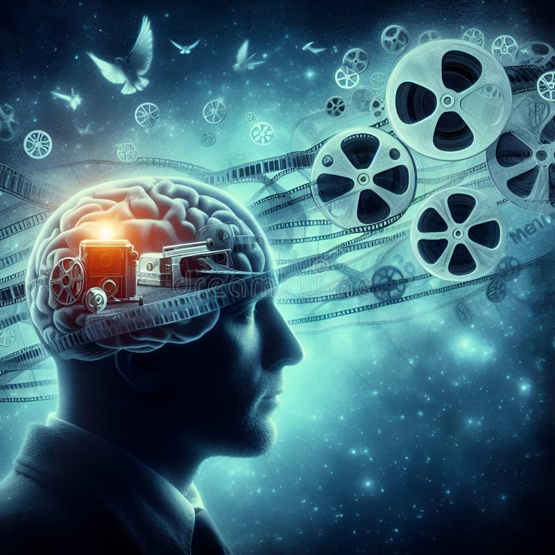 Mindscapes: the Cinematic Brain Stock Illustration - Illustration of ...