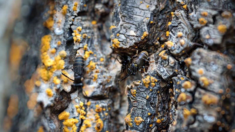Insects Foraging on Tree Bark during the Daylight Hours in a Forest ...