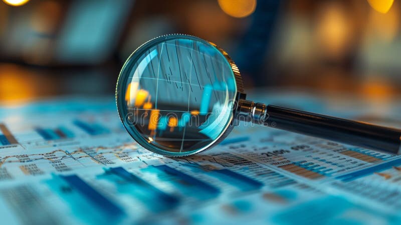 Explore Intricate Business Elements through a Magnifying Glass. Stock ...
