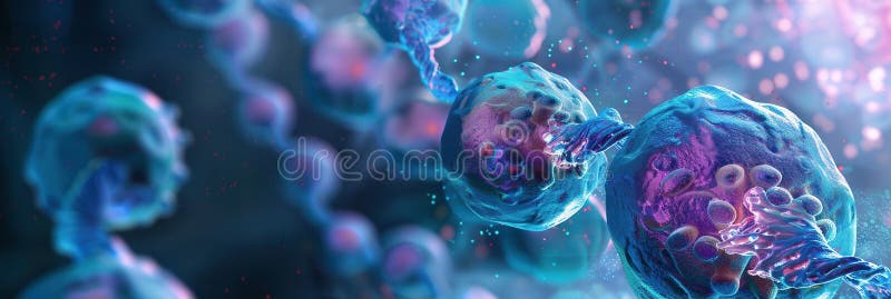 Explore an Intricate Cellular Landscape Featuring Visible Nuclei and ...