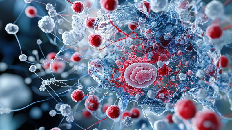 Microscopic Study of Cellular Structures Laboratory 3d Render ...