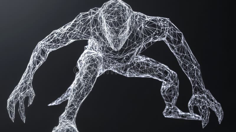 Geometric Wireframe Fantasy a Low Poly Creature with Machine Learning ...
