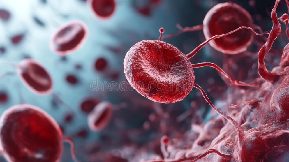 3D Rendering of Podocytes Interacting with Capillaries in Detail Stock ...