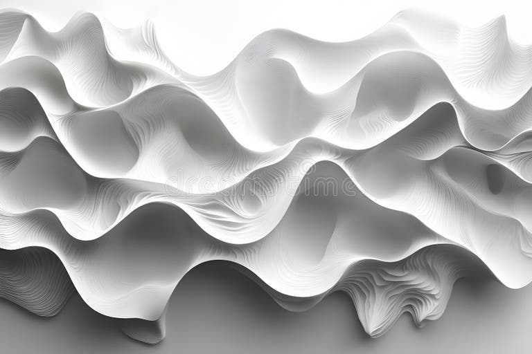 Abstract 3D White Wave Patterns for Modern Design and Artistic ...