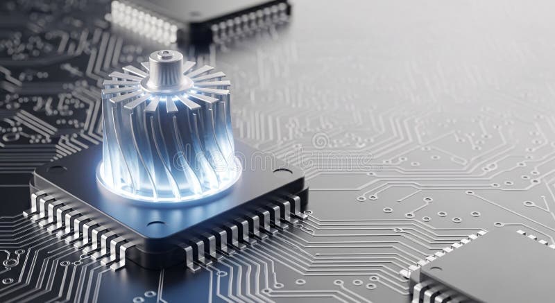 Advanced Microchip Processor for Future Computing and Data Innovation Stock Illustration ...