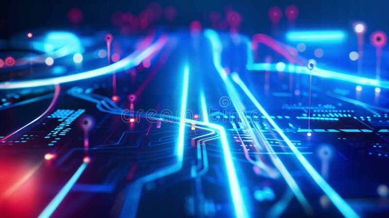 Close-up of a Complex Network of Interconnected Wires with Numerous ...