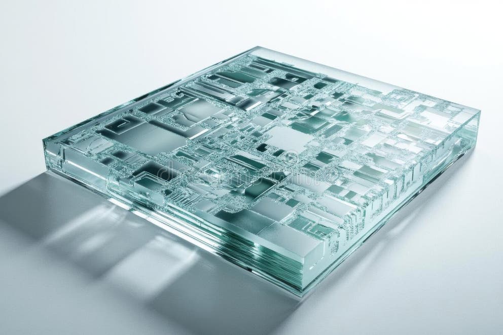 Explore Intricate Details of a Glass Microchip with Complex Tech Theme ...