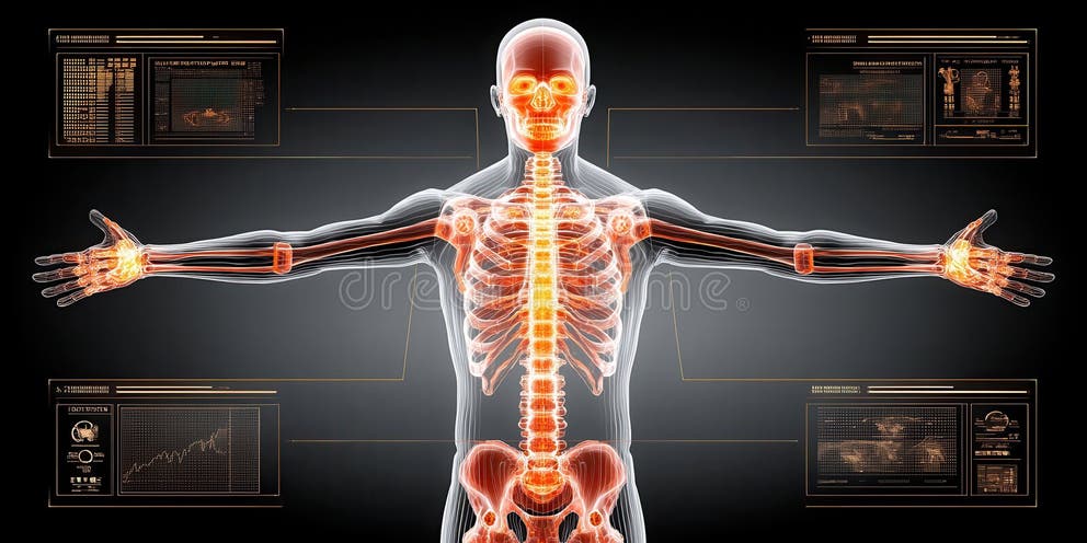 Detailed 3D Digital Human Anatomy Illustration with Interactive Health ...