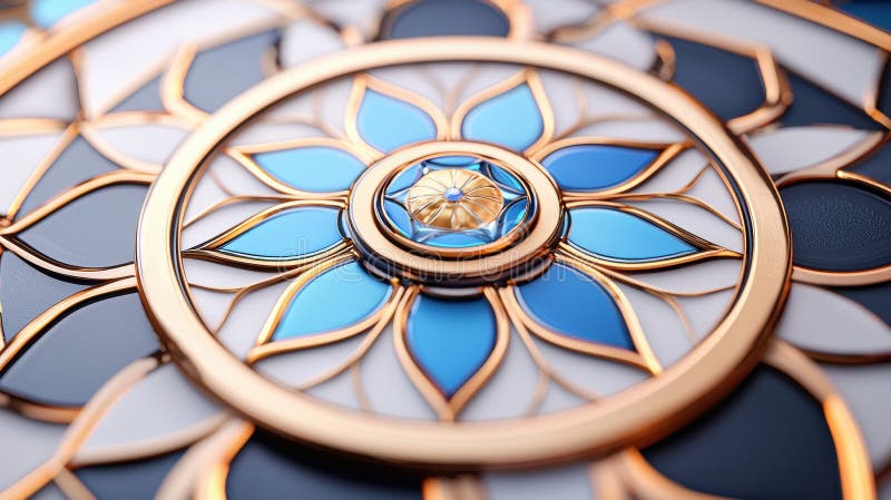 Intricate Geometric Mandala Design with Vibrant Colors Stock ...