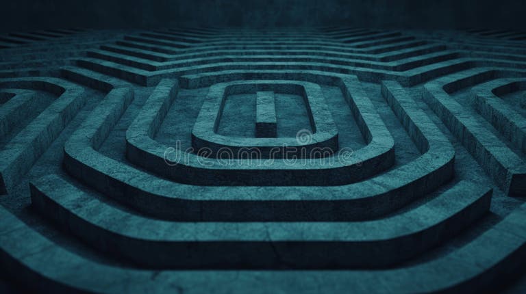 Intricate Maze Design with Layered Patterns for a Futuristic Challenge ...