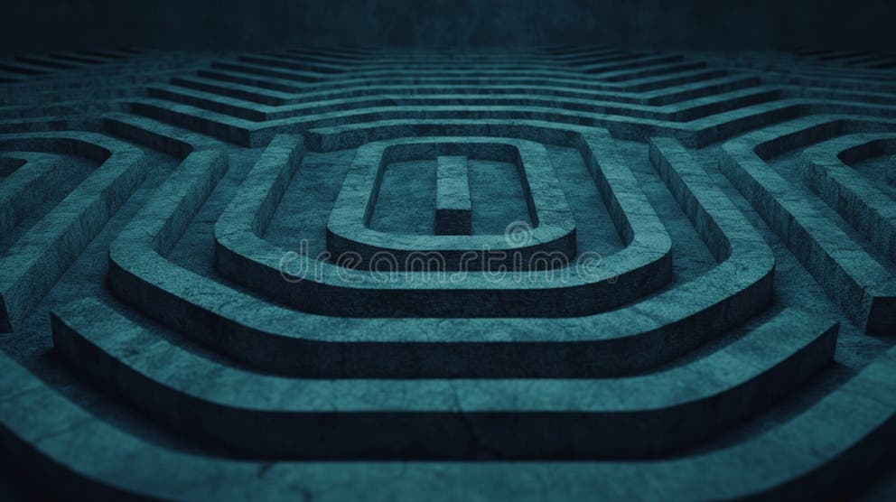 Intricate Maze Design with Layered Patterns for a Futuristic Challenge ...
