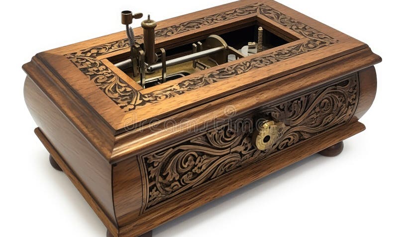 Explore the Intricate Mechanical Details of Vintage Wooden Music Box ...