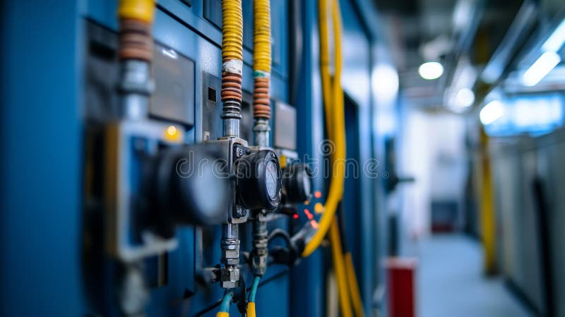 Industrial Power Plant Interior a Maze of Cables Pipes and Vital ...