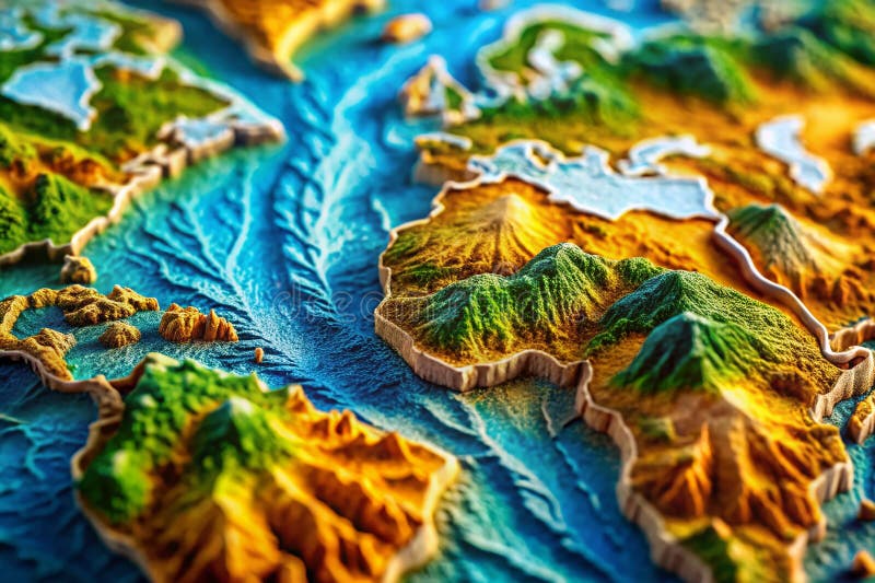 Explore the Intricate Terrain of Earth a Detailed 3D Macro Map ...